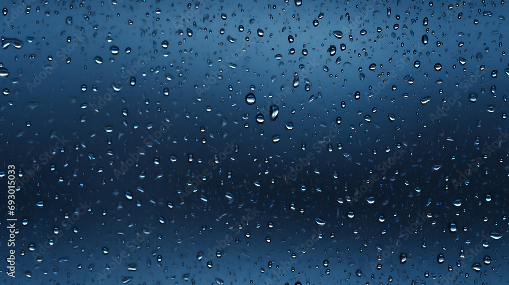 Raindrops on the glass with a rain cloud in view, realistic hyper ...