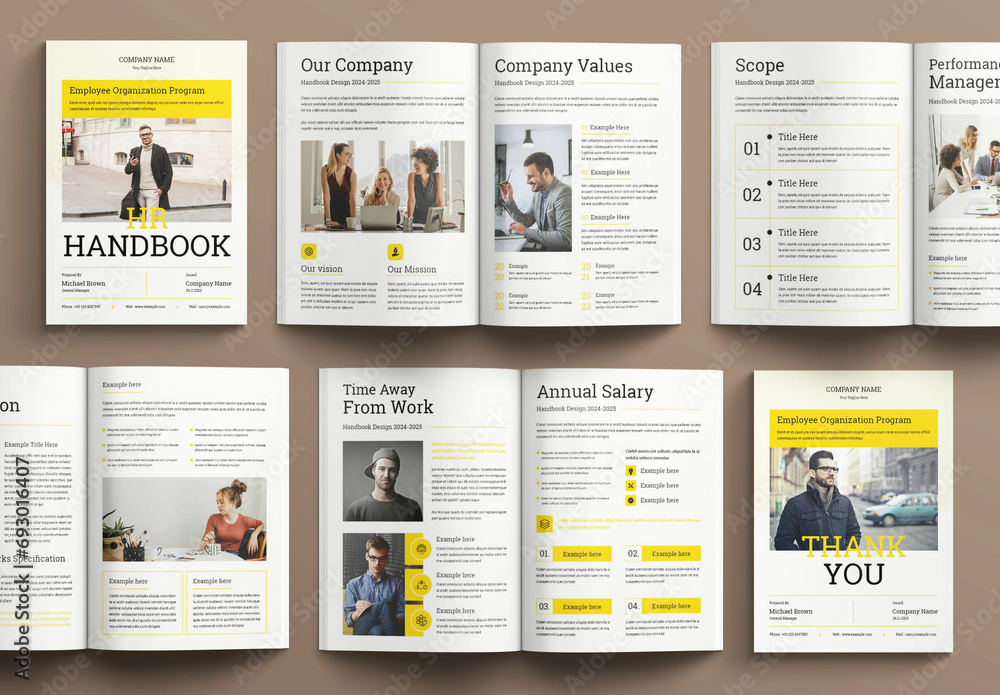 HR Employee Handbook Layout Stock Template | Adobe Stock