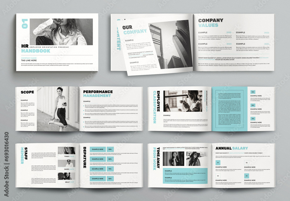 HR Employee Handbook Template Landscape Stock Template | Adobe Stock