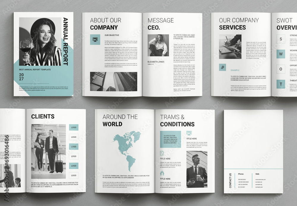 Annual Report Template Design Layout Stock Template Adobe Stock