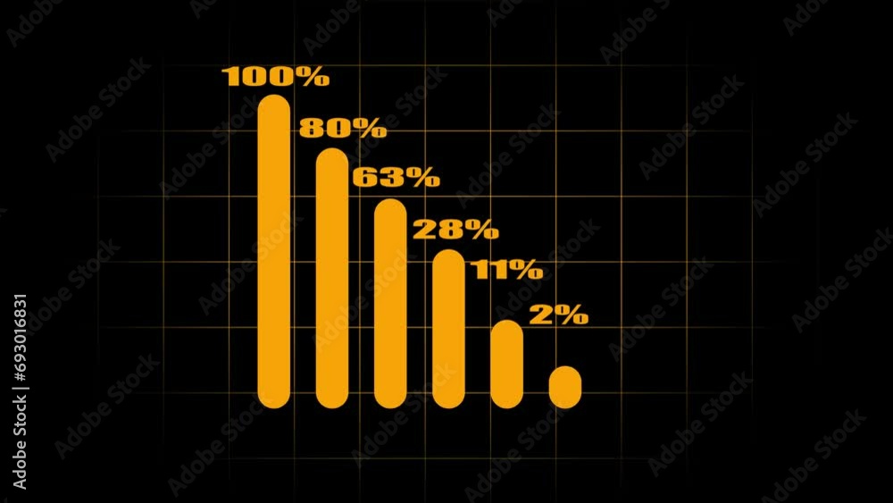 Infographic growth 2D object animation. Increase sales in business flat ...