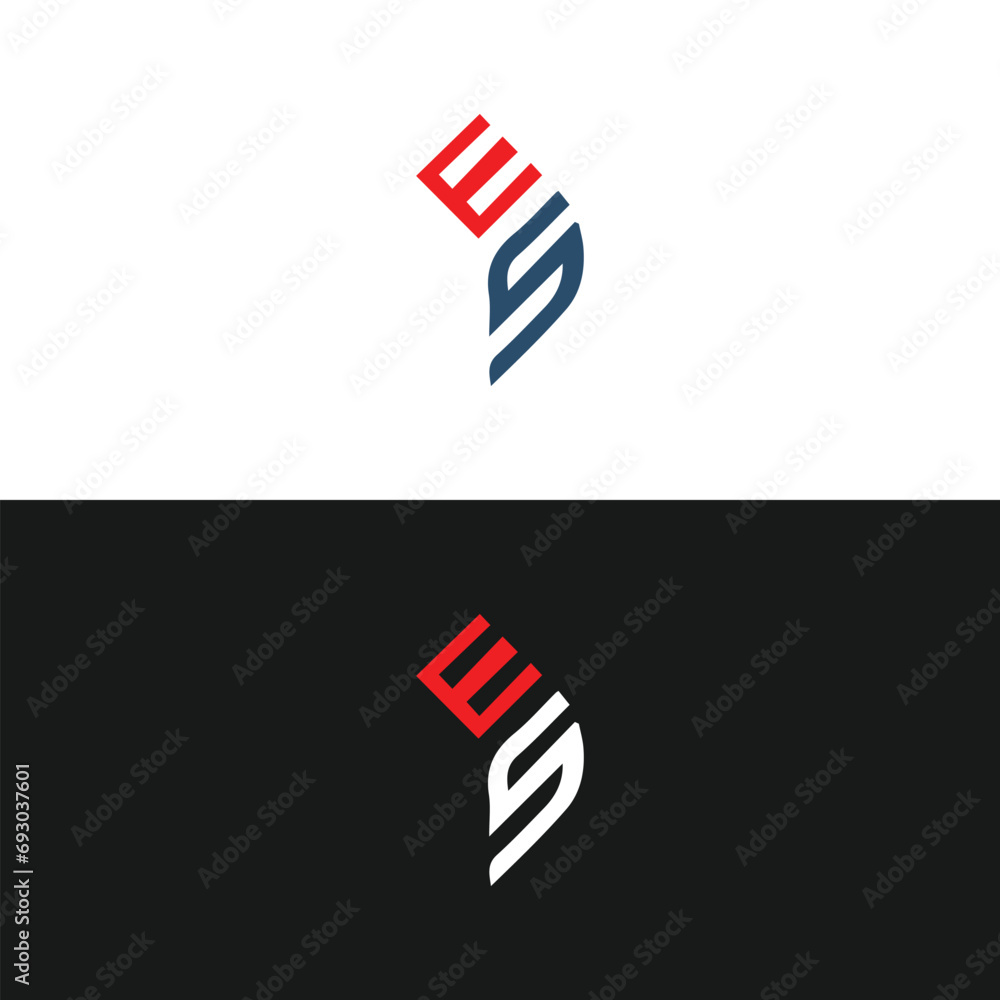 ES logo. E S design. White ES letter. ES, E S letter logo design. Initial letter ES linked ...