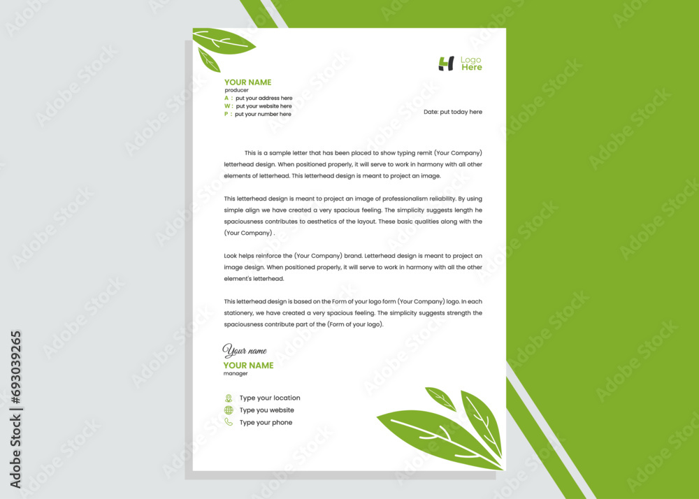 professional company letterhead template. creative simple letterhead ...