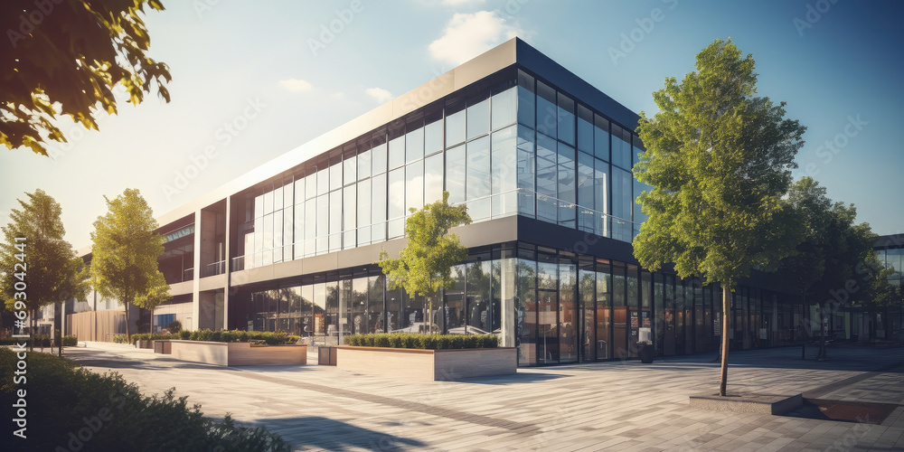Contemporary professional office building with modern glass ...
