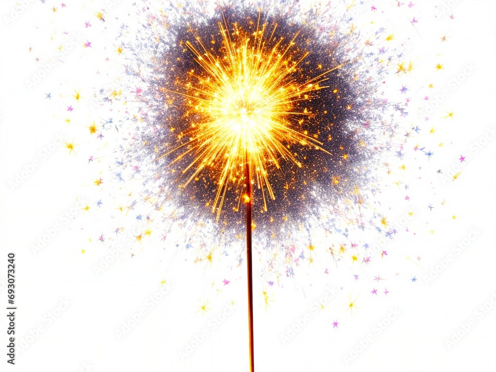 Sparkler light png. Burning sparkler fire with sparks flying around ...