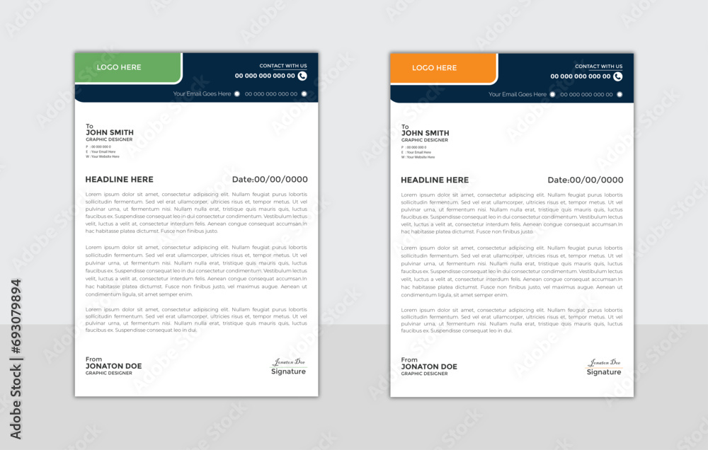 Letter Head Design,letterhead design set a4 size and unique shape ...