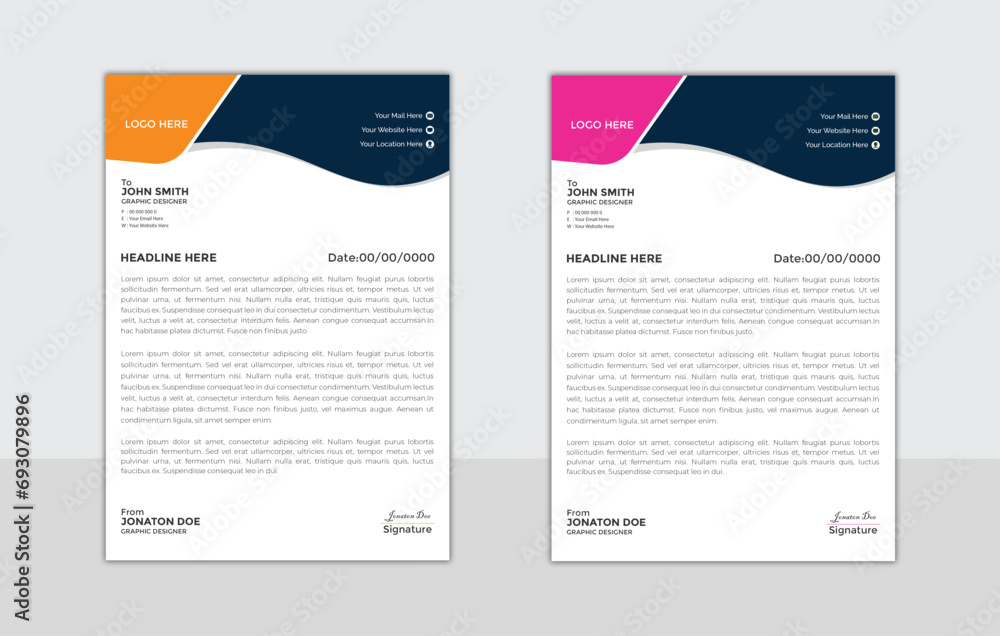 Letter Head Design,letterhead design set a4 size and unique shape ...