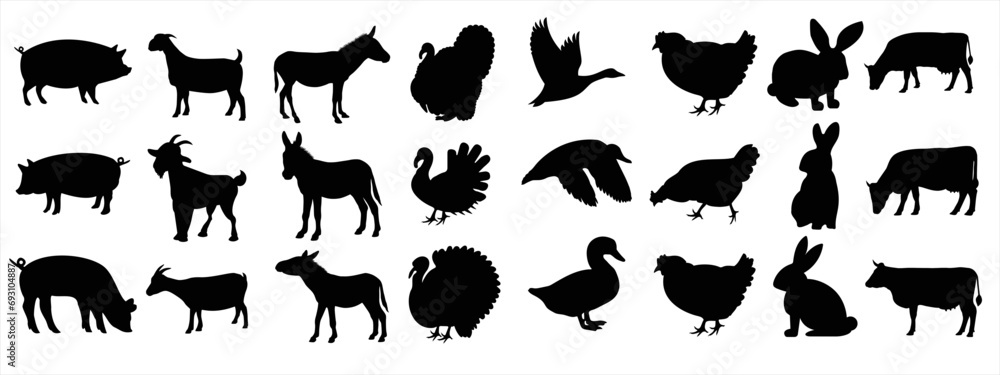 Farm animals vector set illustration Stock Vector | Adobe Stock