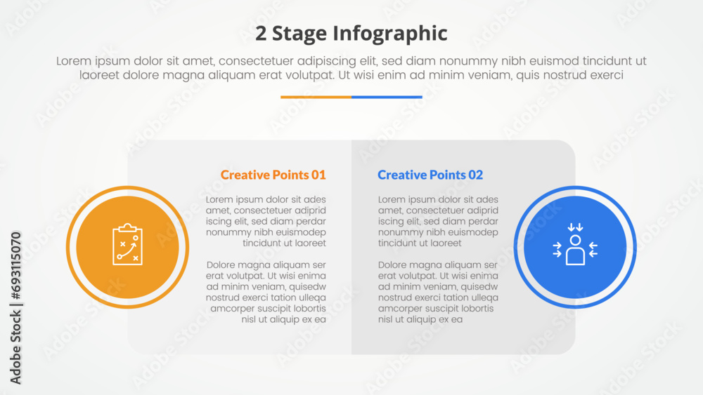 2 points stage template for comparison opposite infographic concept for ...