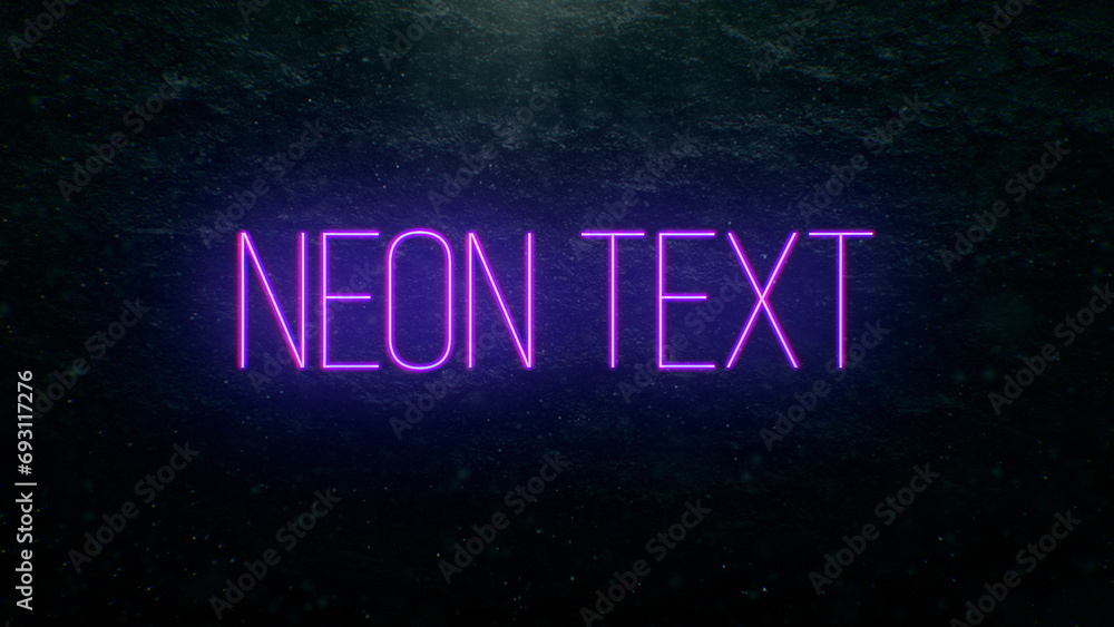 Neon Text Effect Appearing on Stone Wall Background Stock Template ...