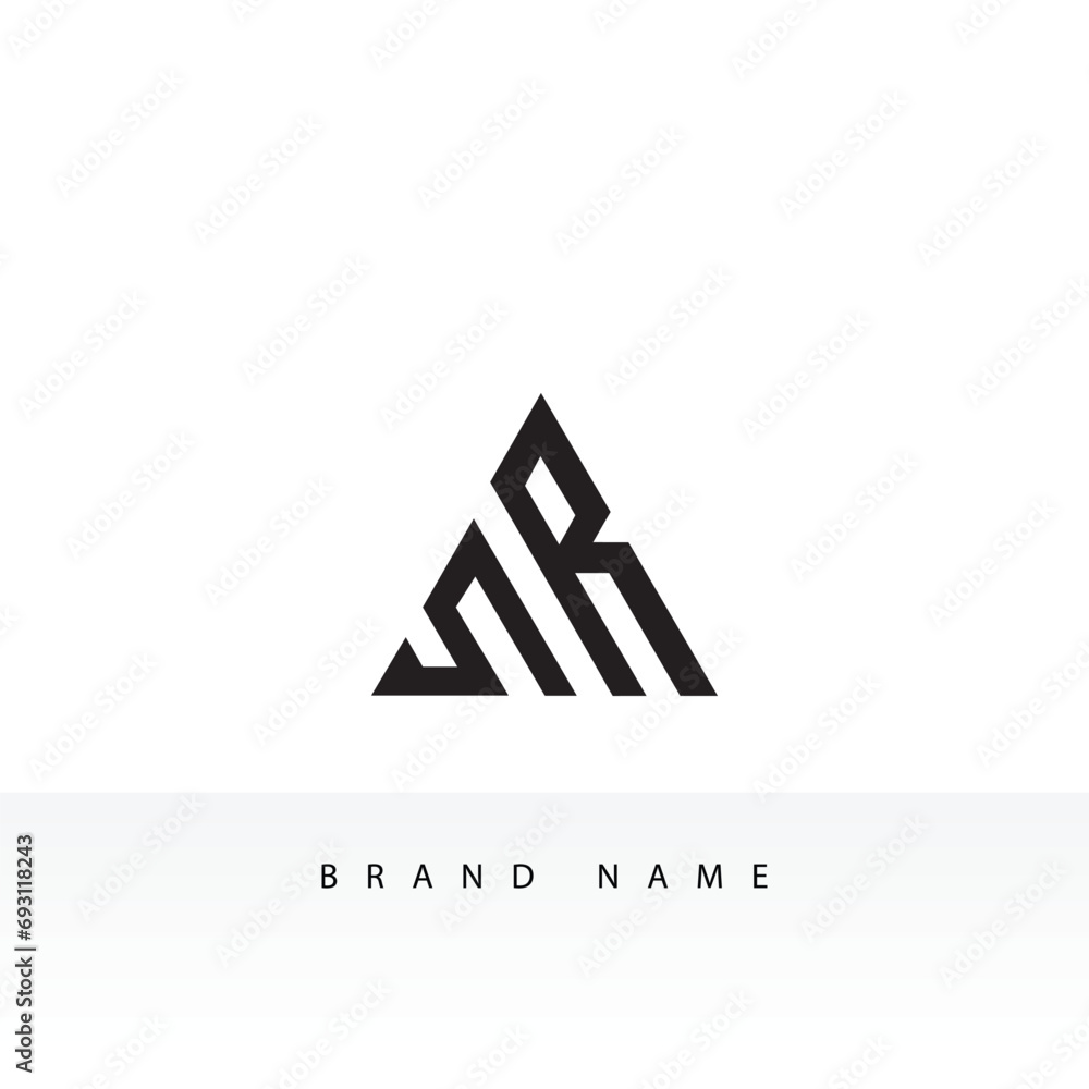 SR Letter Design with Creative Cut and Colorful Rainbow Texture. SR ...