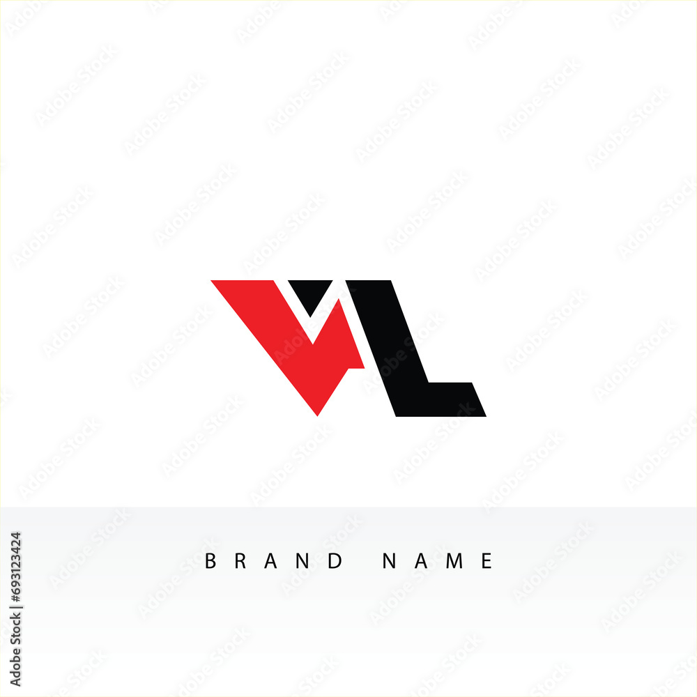 VL letter logo design. VL polygon, circle, triangle, hexagon, flat and ...