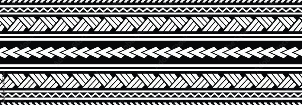 Polynesian ethnic geometric border. Tribal tattoo geometric fore arm ...