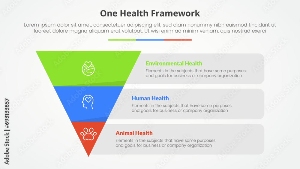 one health infographic concept for slide presentation with reverse ...