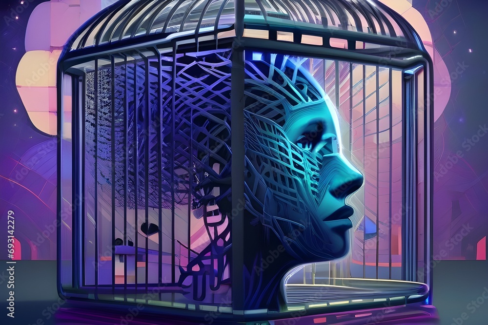 "Experience 'Caged Thoughts' in AI art, depicting anxiety disorders ...