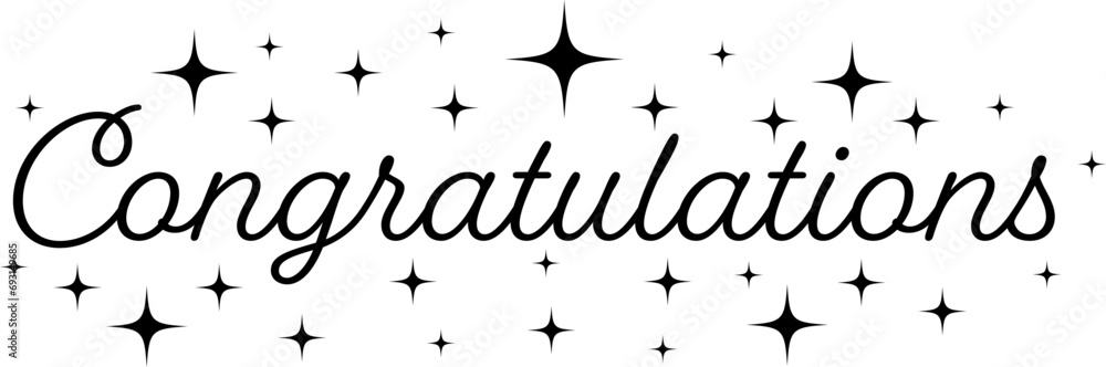 Congratulations black stars. Black Congratulations sign ...