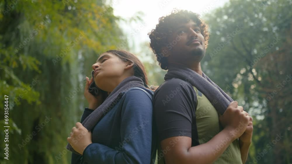 Two people sport together Indian couple in love Arabian man and woman ...