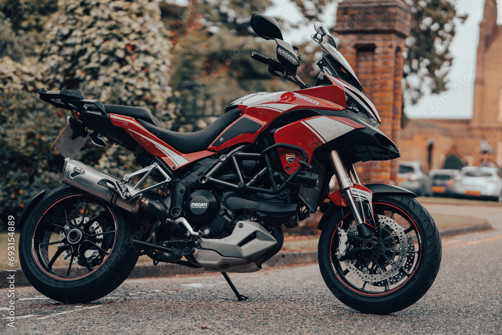 Ducati Multistrada V2 1200cc motorcycle red adventure bike touring ...