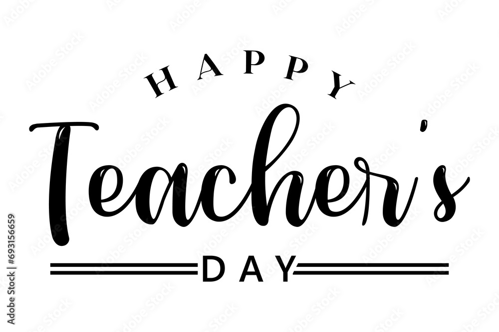 Happy Teachers Day Lettering Vector Illustration Stock Vector Adobe