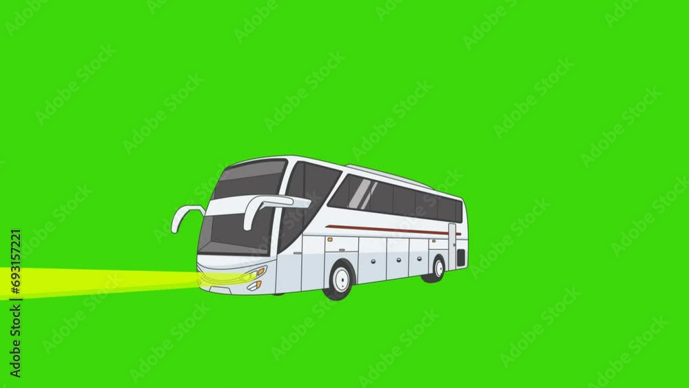 animated bus driving on a green screen. Bus animation. This asset is ...