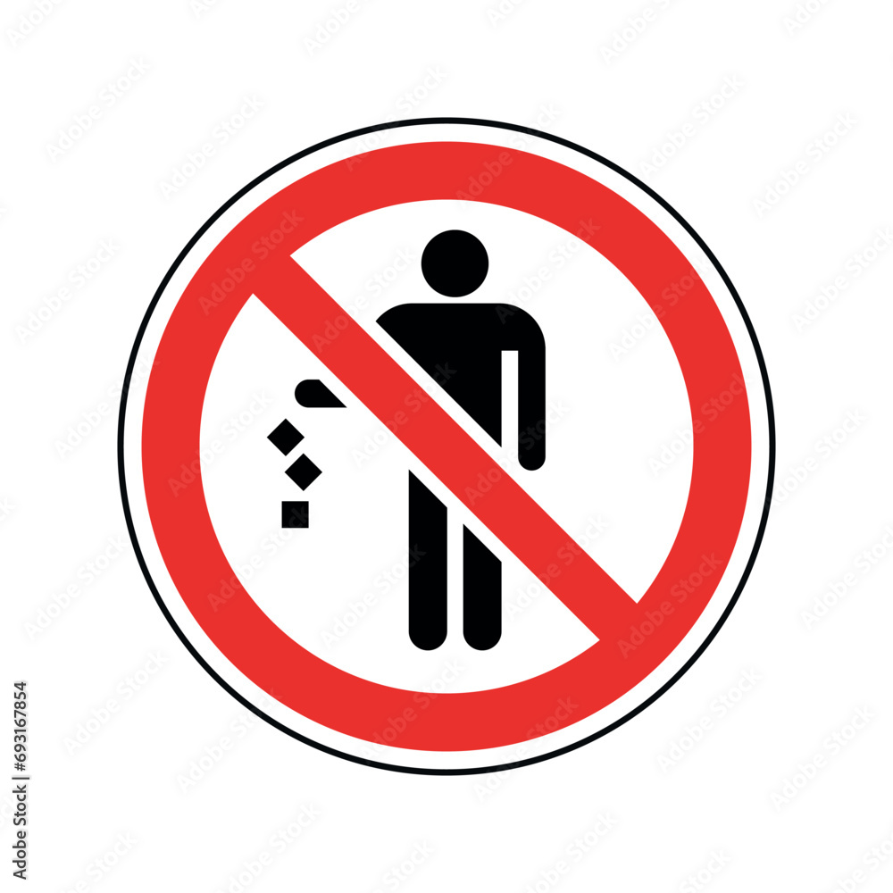 vector sign throwing out garbage is prohibited isolated on white ...