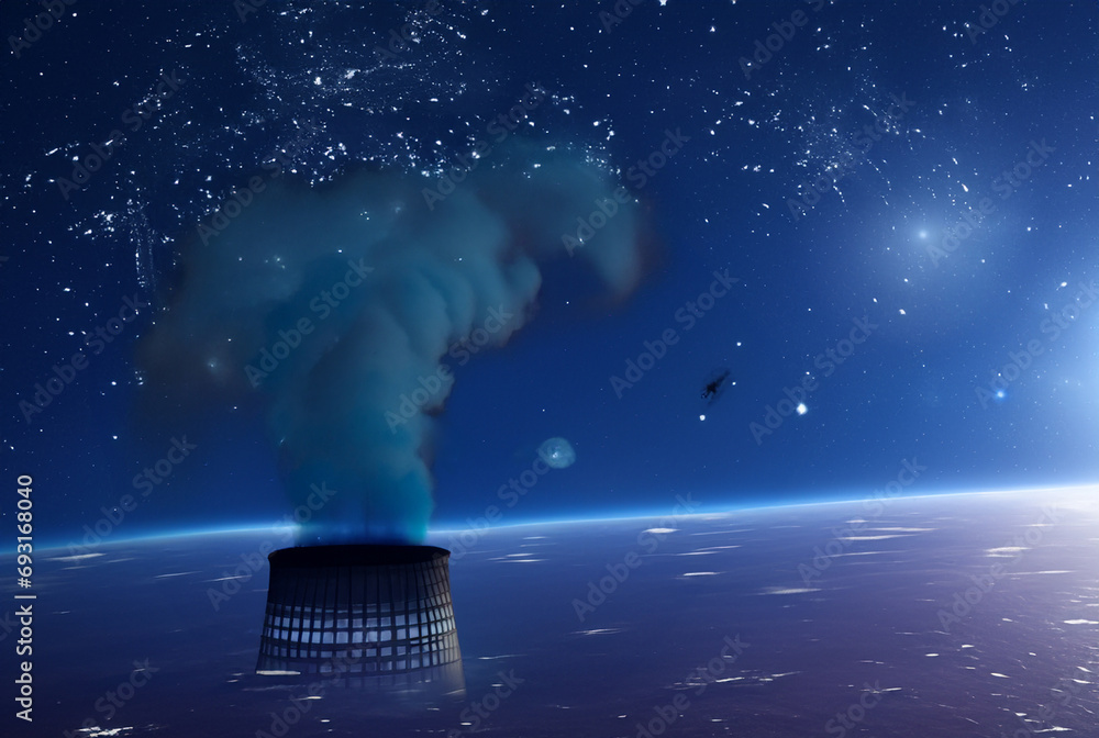 Ozone depletion. Ozone layer and ozone hole. Carbon dioxide released ...