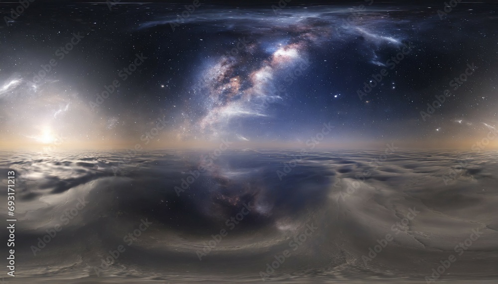 360 degree space background with nebula and stars equirectangular ...
