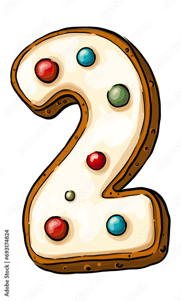 figure in the form of the number 2 in the shape of a Christmas ...