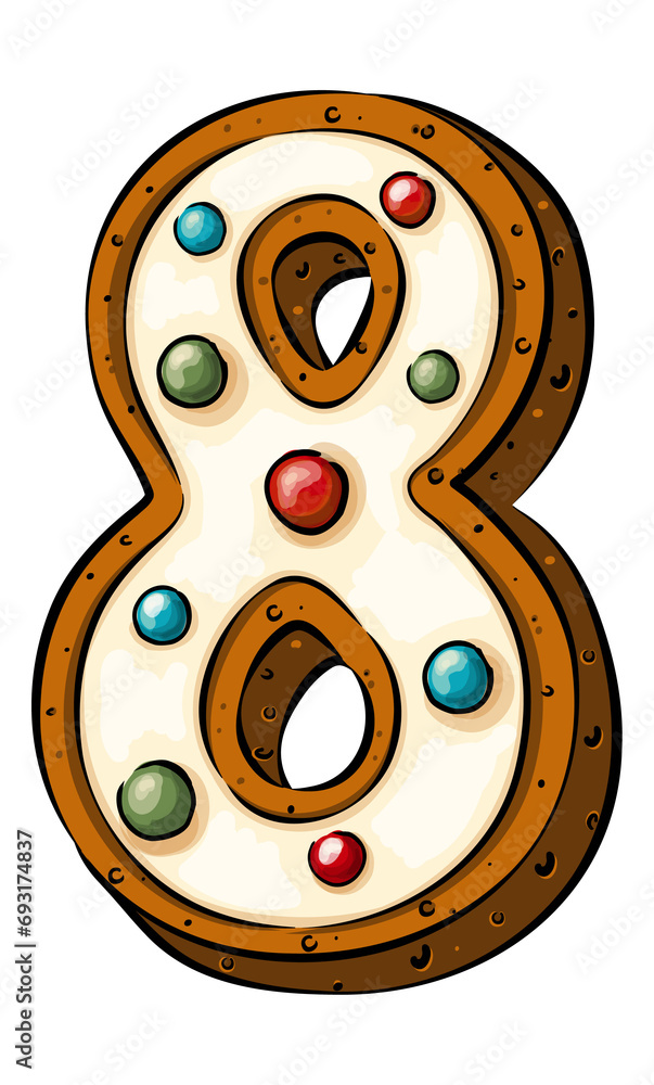 figure in the form of the number 8 in the shape of a Christmas ...