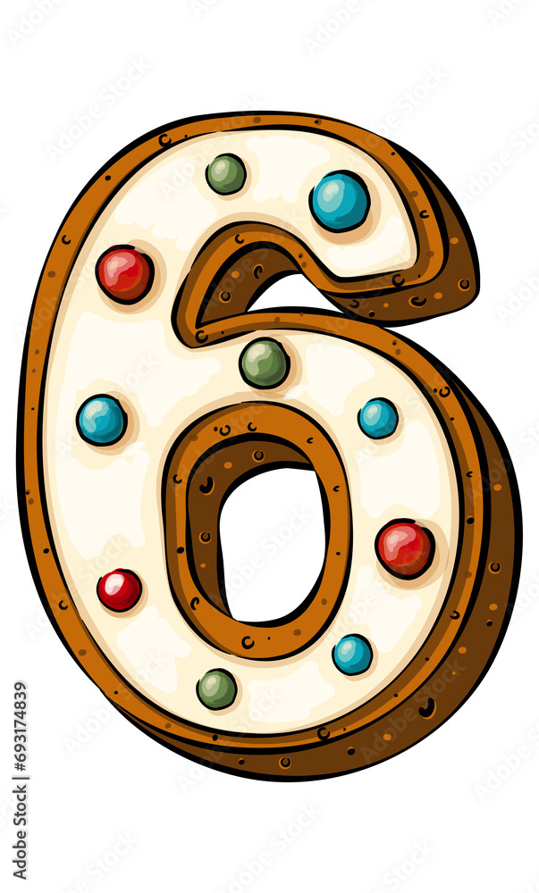 figure in the form of the number 6 in the shape of a Christmas ...