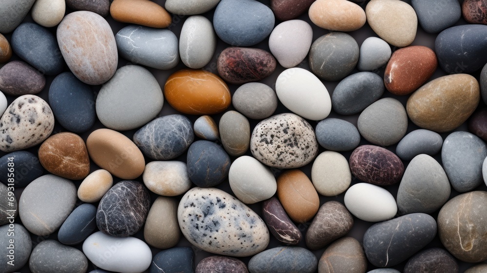 a close up of a pile of rocks with different colors and sizes of rocks ...