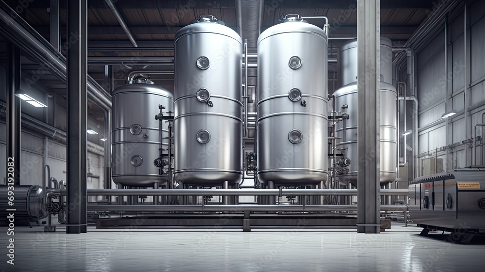 cylinders and helium containers at a metal processing plant ...
