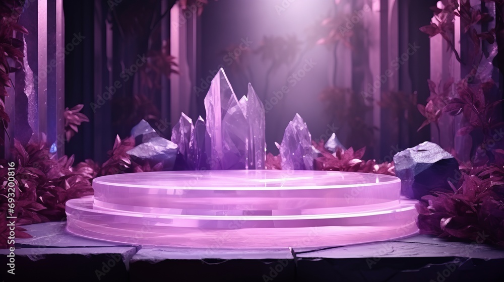 Crystal podium diamond 3d background display glass jewelry product ...