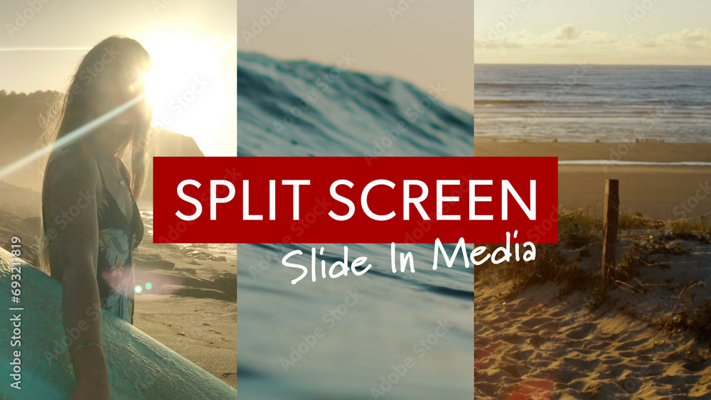 Slide In Split Screen Media Replacements With Titles Stock Template ...
