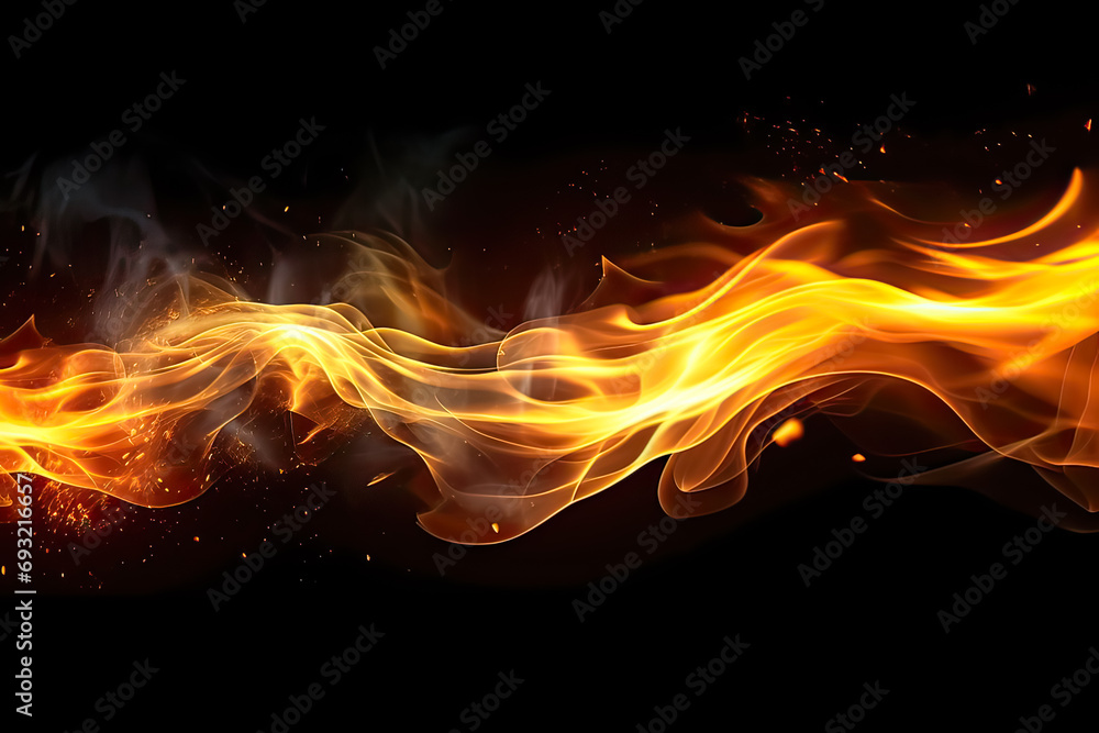 Ethereal flames, Dynamic play of flames on a dark background, a ...