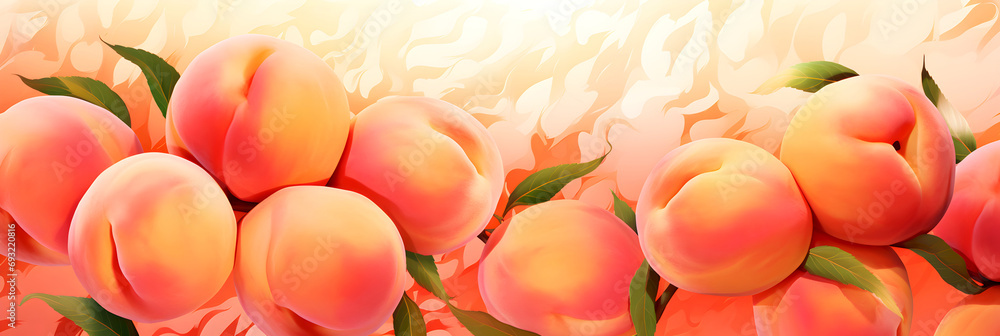 Peachy illustration in the colors of the year. Peach fuzz background ...