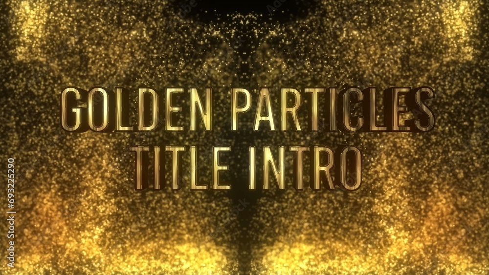 Golden Text With Shiny Particles Title Intro Stock Template | Adobe Stock