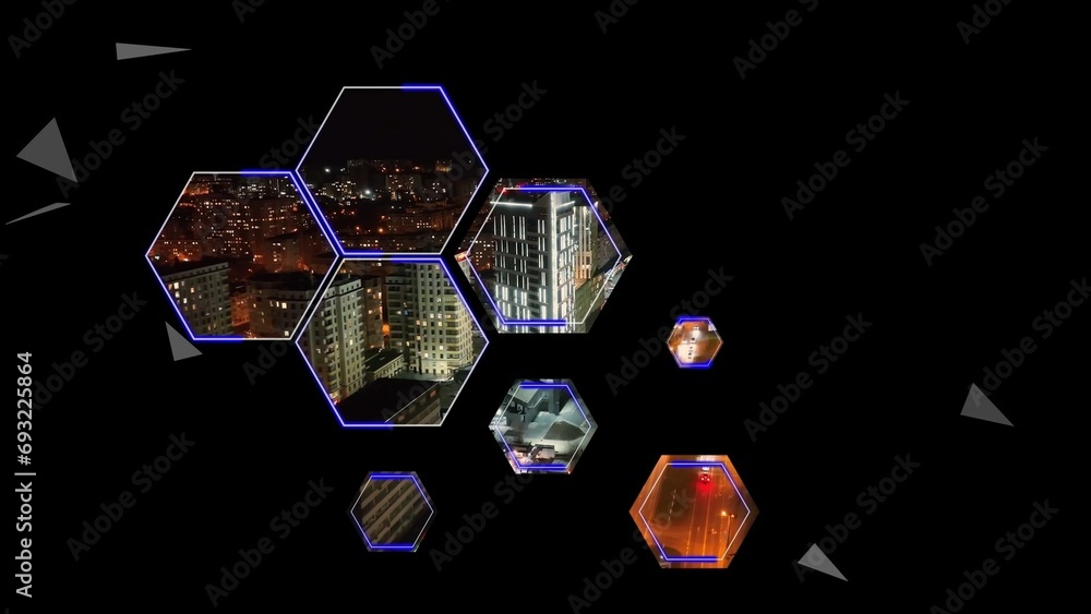 Modern Hexagon Grid Professional Slideshow Stock Template | Adobe Stock