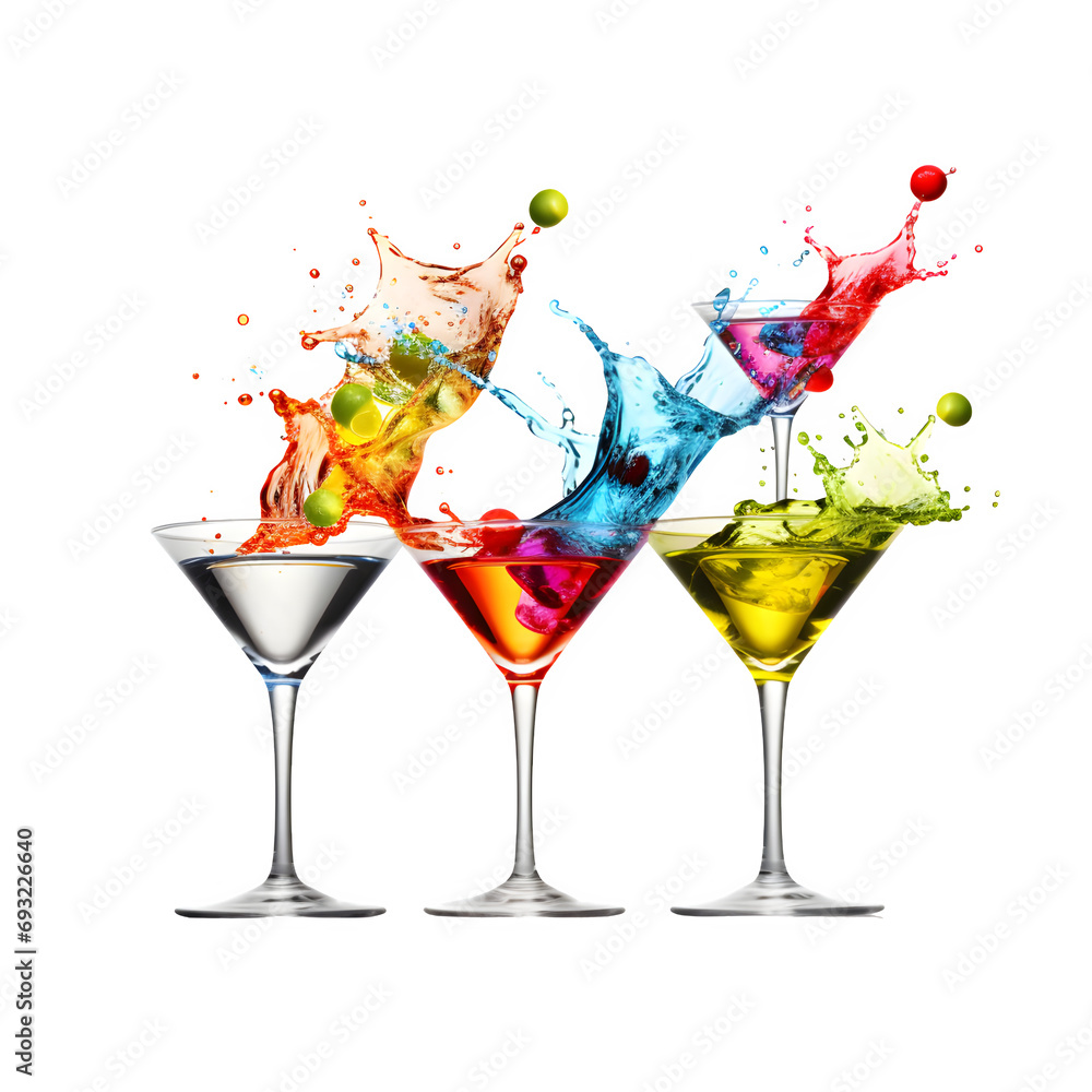 cocktail with splash isolated on transparent background Generative AI ...