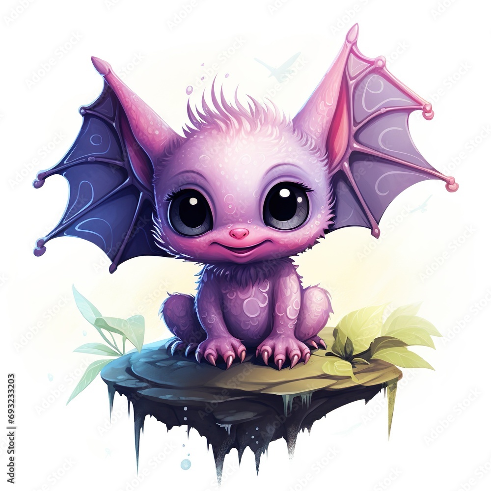 Fairy take creature dragon cute dinosaurus cartoon character isolated ...