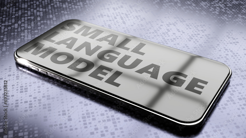 Cell phone with words "Small Language Model" appearing across the ...