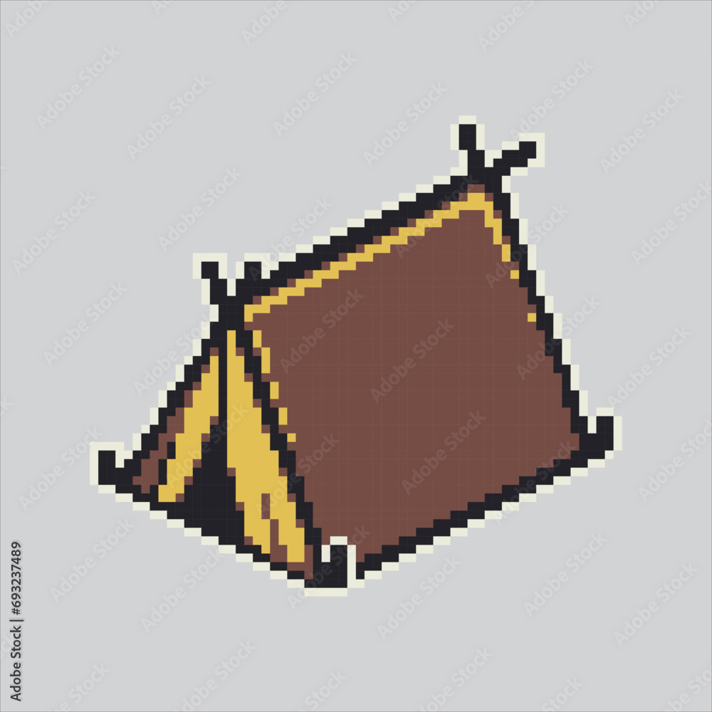 Pixel art illustration Tent Camp. Pixelated Tent Camp. Tent Camp for ...