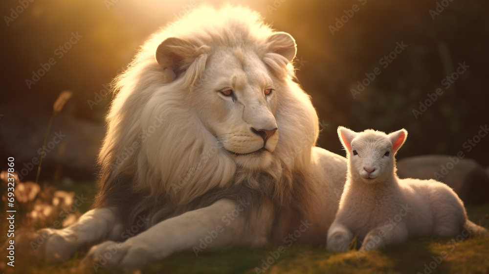 The Lion of Judah and the Lamb of God. Bible's description of the ...
