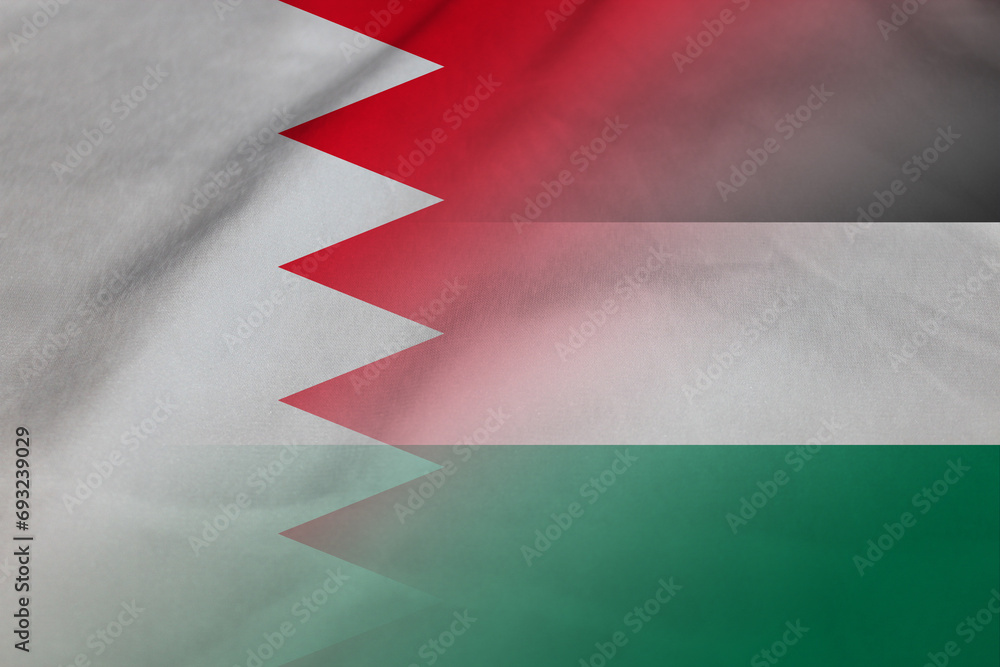 Bahrain and Palestinian National Authority national flag transborder ...