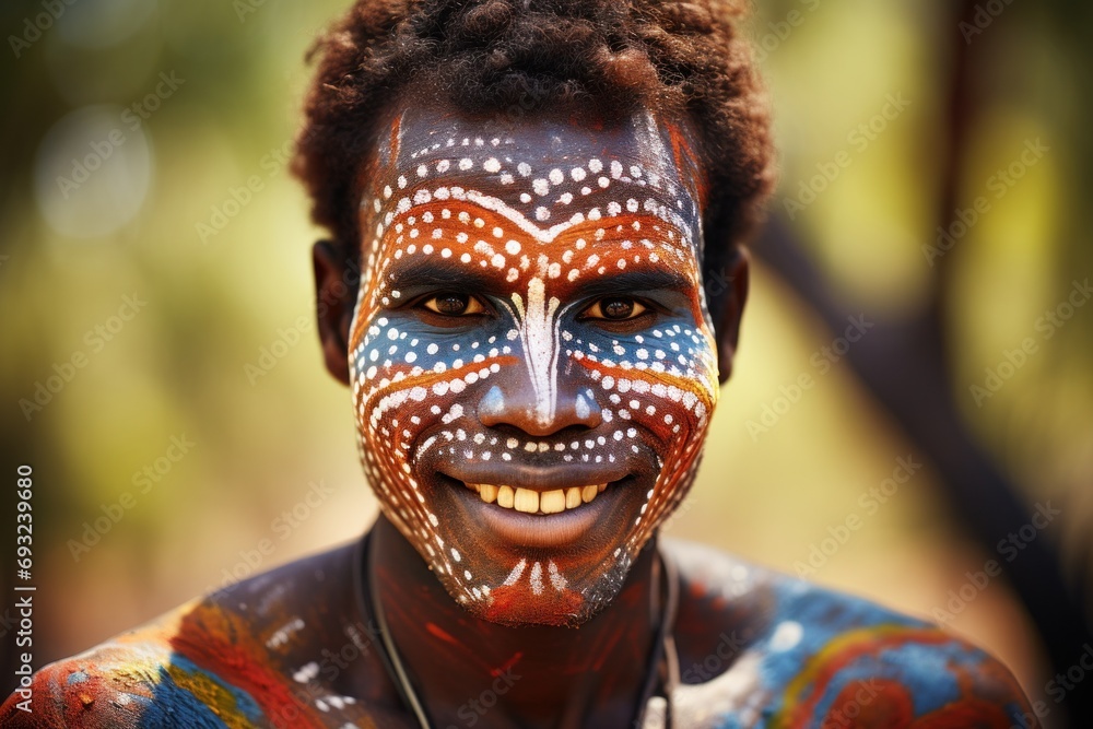 Portrait showcasing the rich heritage of Australian Aboriginal ...