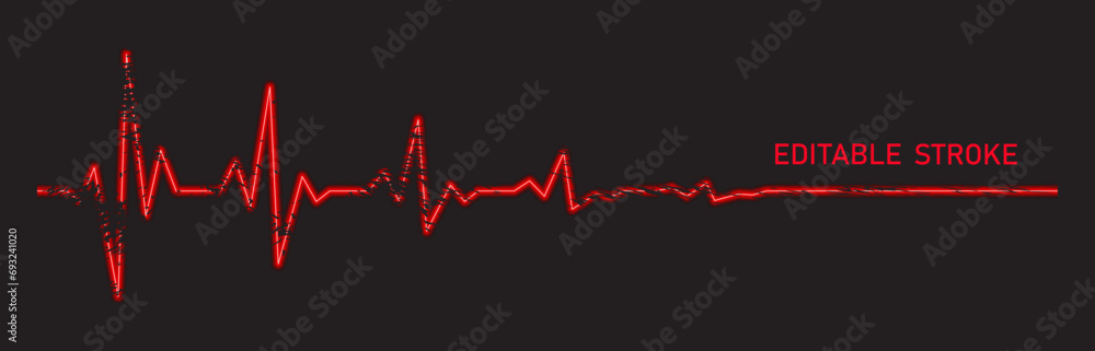 Red retro cardiology, ecg, ekg monitor with cardio diagnosis ...