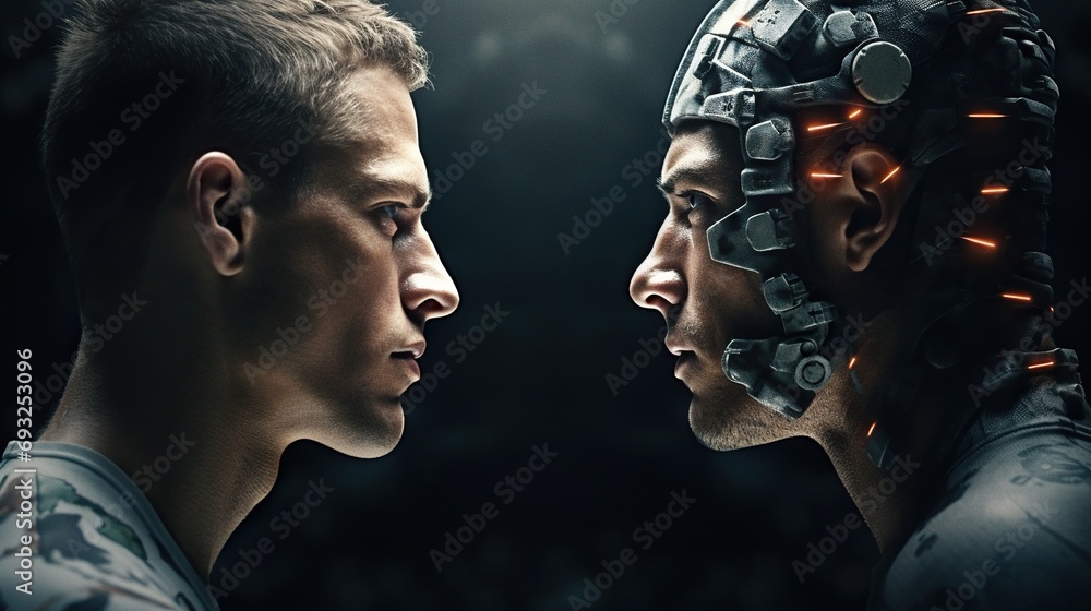 Futuristic Human vs trans human powered by artificial intelligence ...