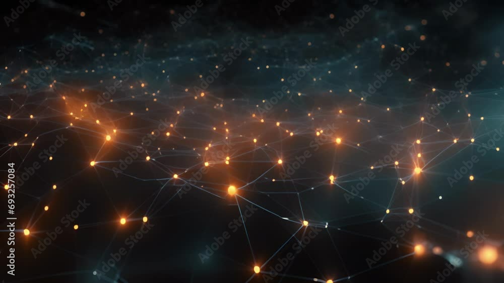 A dynamic landscape of interconnected nodes, pulsating with energy and ...