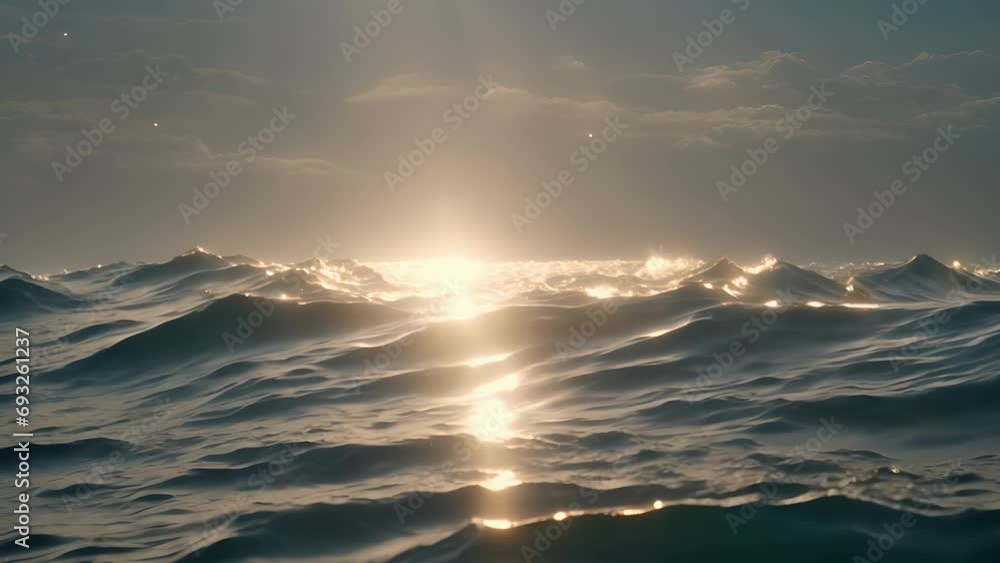 Underwater footage sunlight hitting oceans surface, depicting Fresnel ...