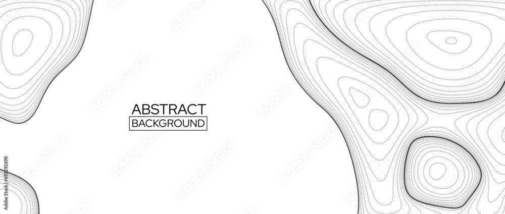 Topographic contour map concept. Black and white abstract line ...